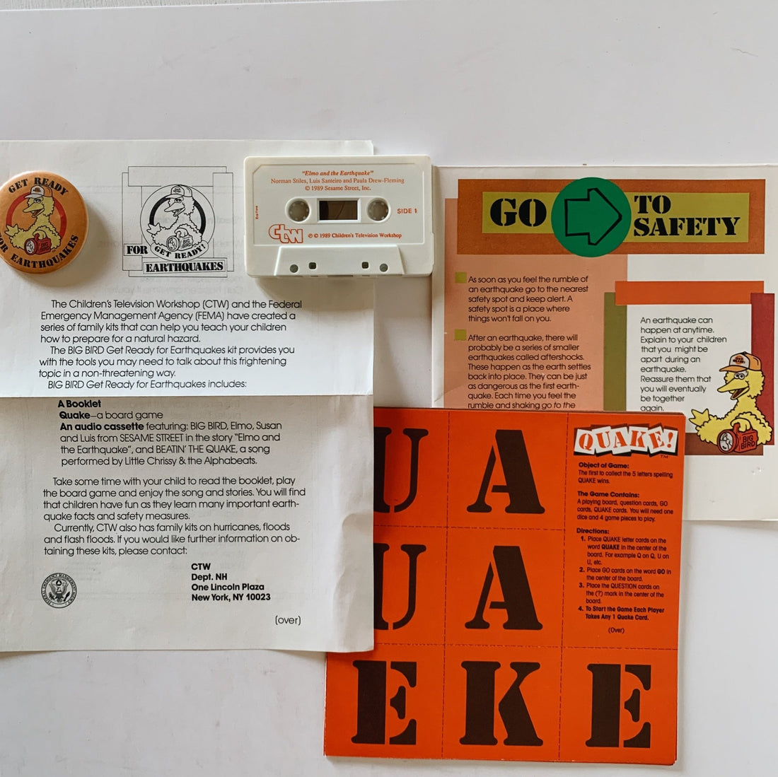 Get Ready For Earthquakes, Sesame Street Educational FEMA Kit, Games ...