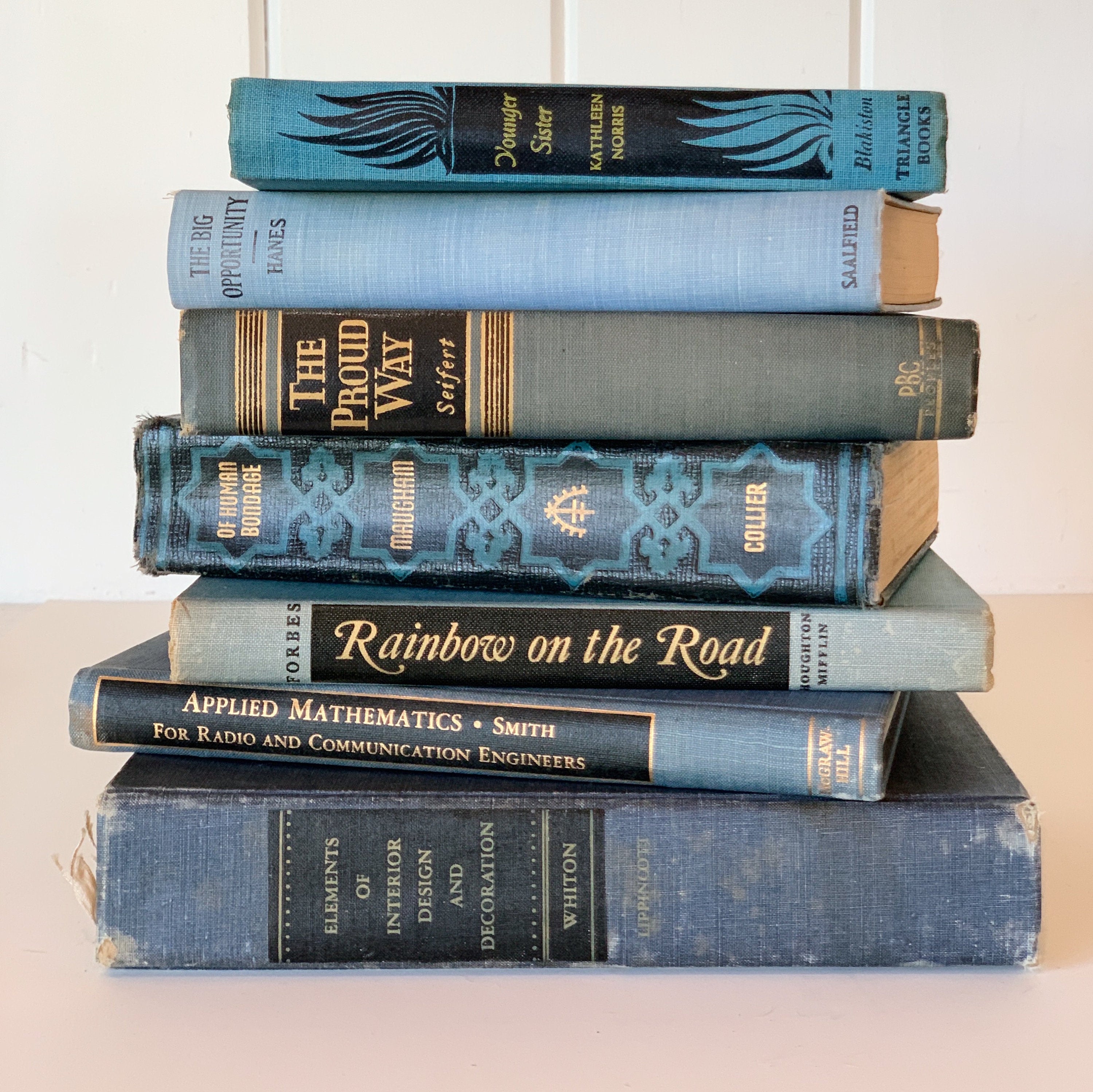 Blue Vintage Decorative Book Bundles – Pretty Old Books