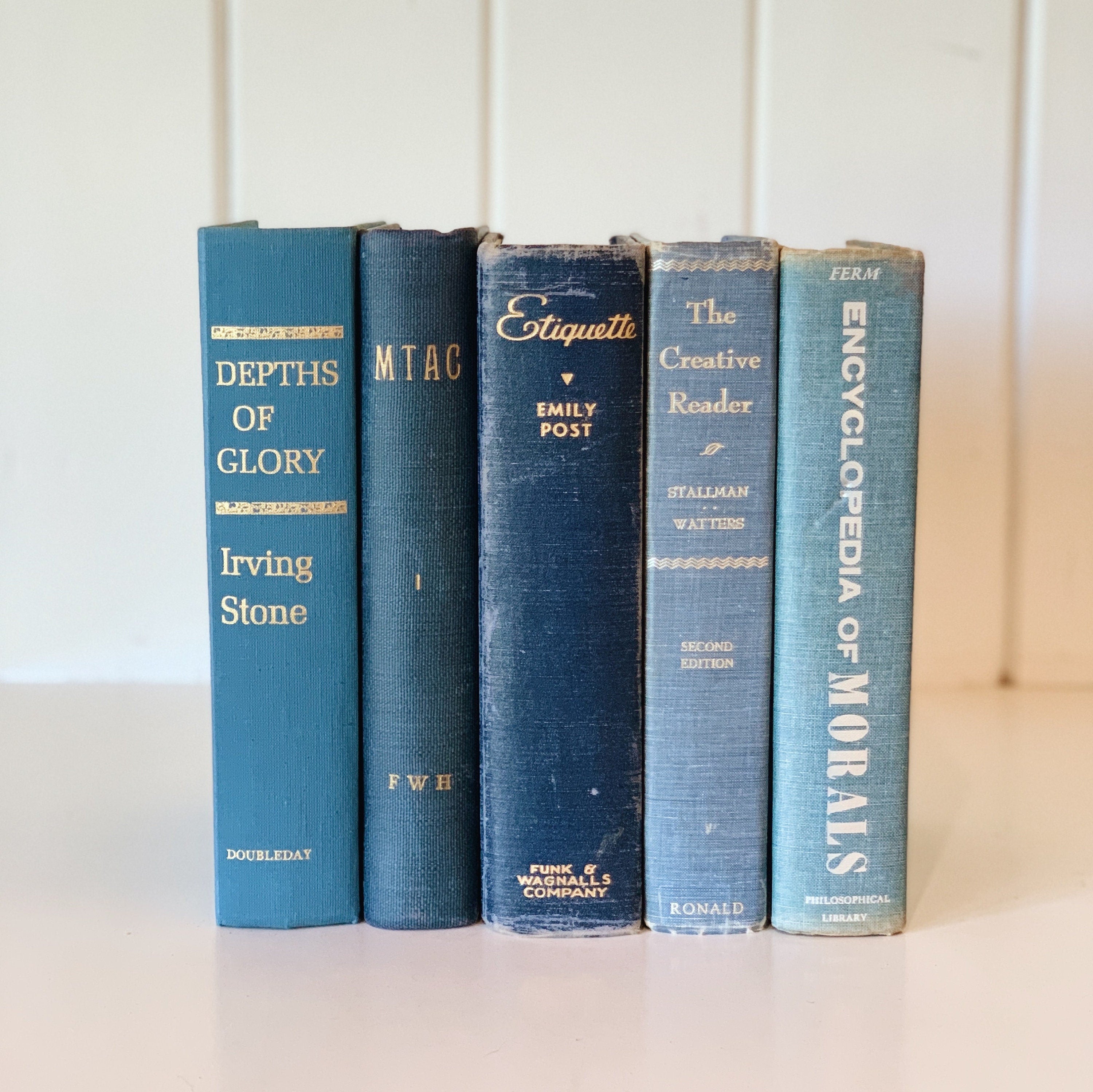 Blue Vintage Decorative Book Bundles – Pretty Old Books