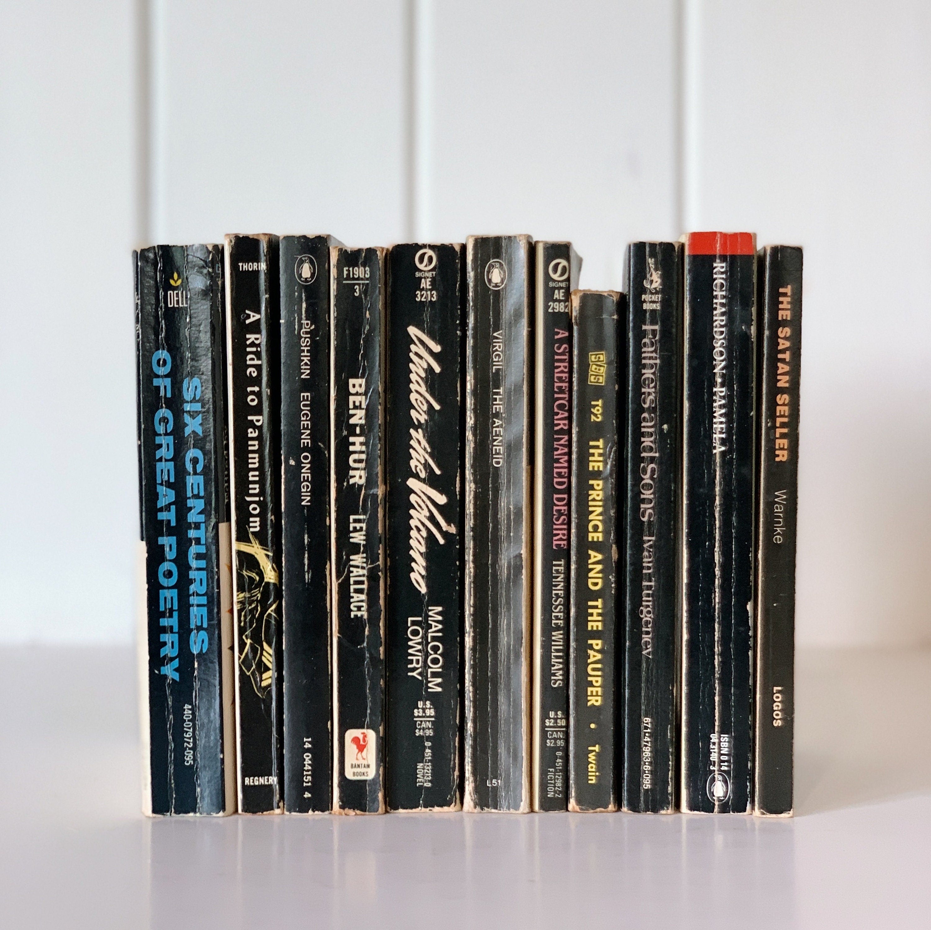 Vintage Black Paperback Books, Classic Literature, Instant Library, Bl ...