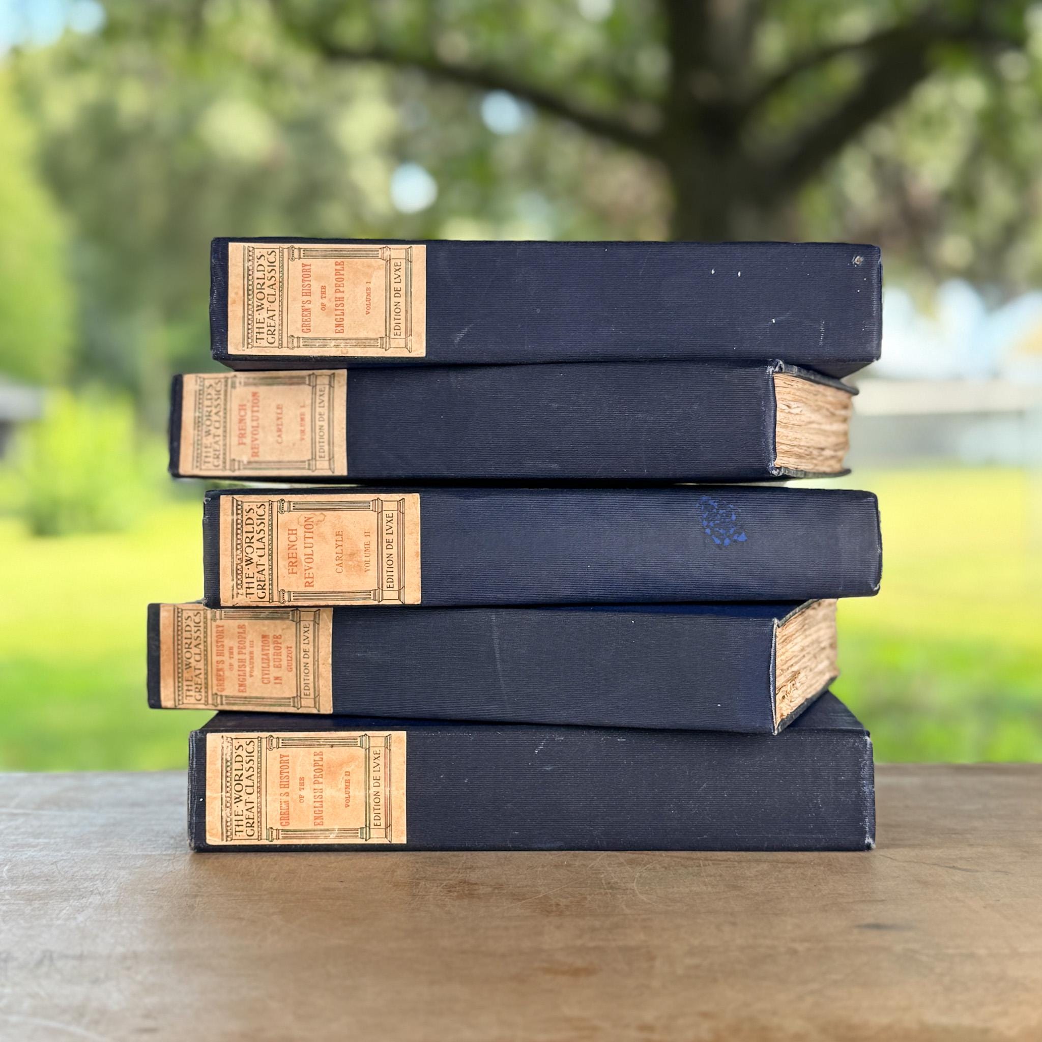 Antique Blue Book Set, The World’s Great Classics, Edition De Luxe ...
