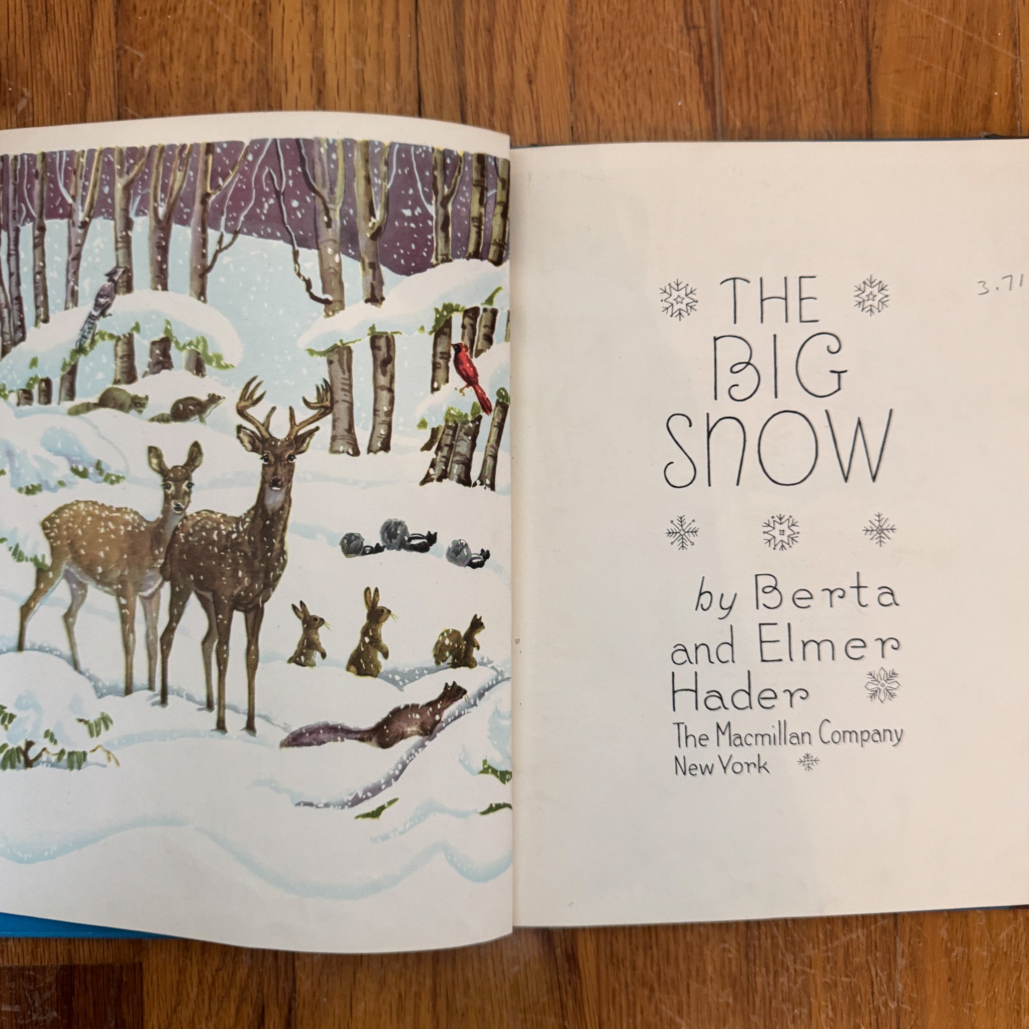 The Big Snow, Berta and Elmer Hader, 1948 - Pretty Old Books