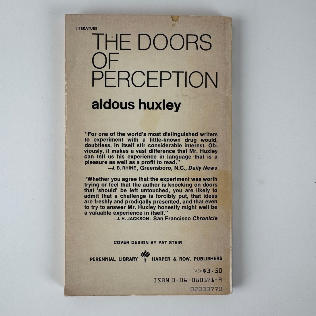 The Doors of Perception, Aldous Huxley, 1st Perennial Library Edition ...